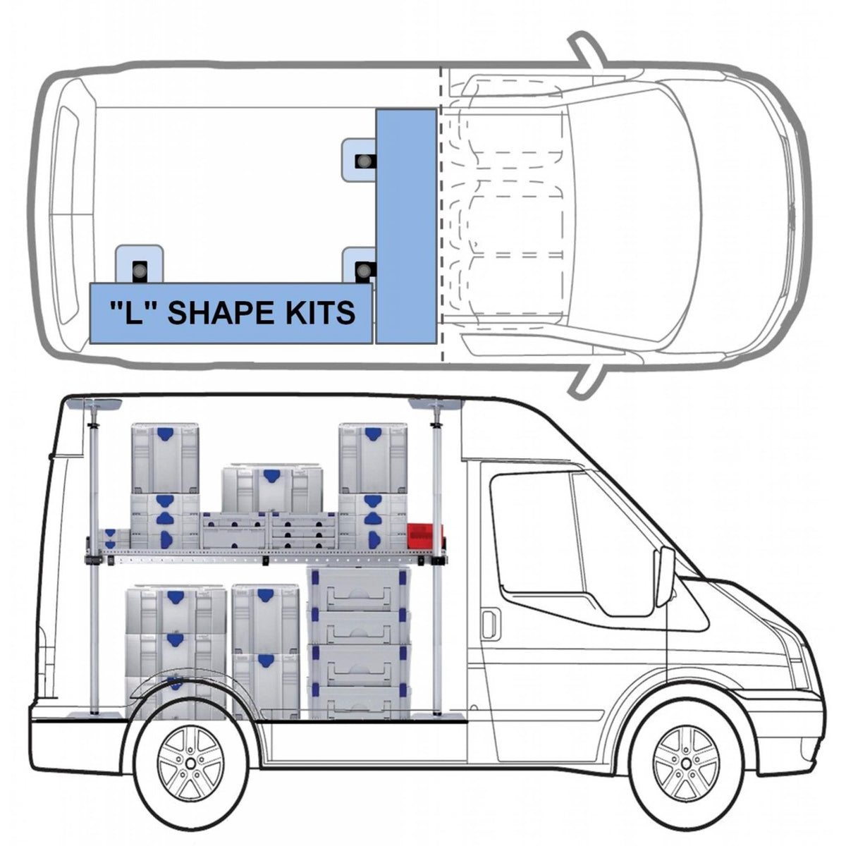 MAXI L Kit One Shelf van racking kit – VanTainer